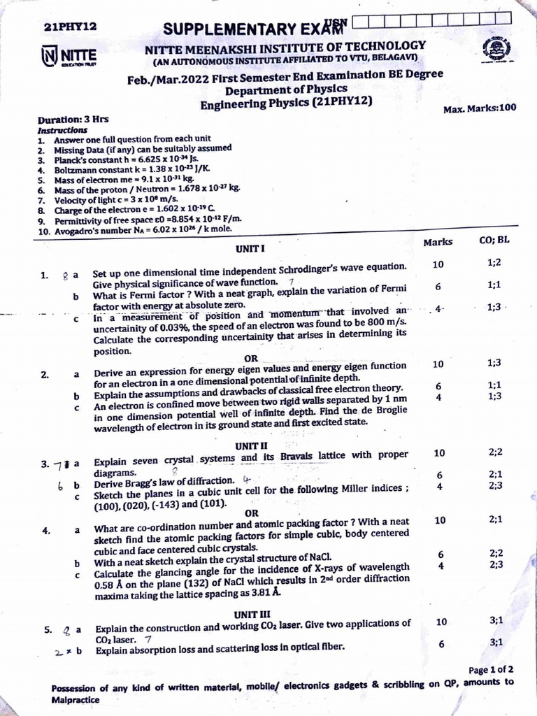 Physics Q Paper | PDF