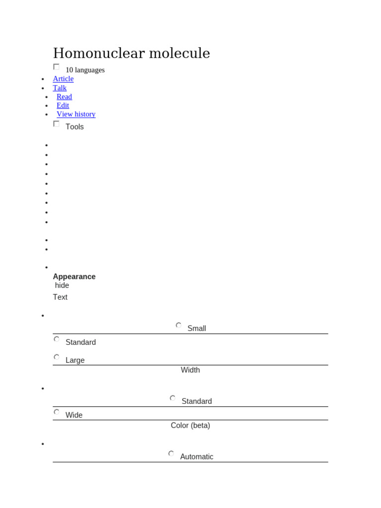 Homonuclear Molecule Pdf