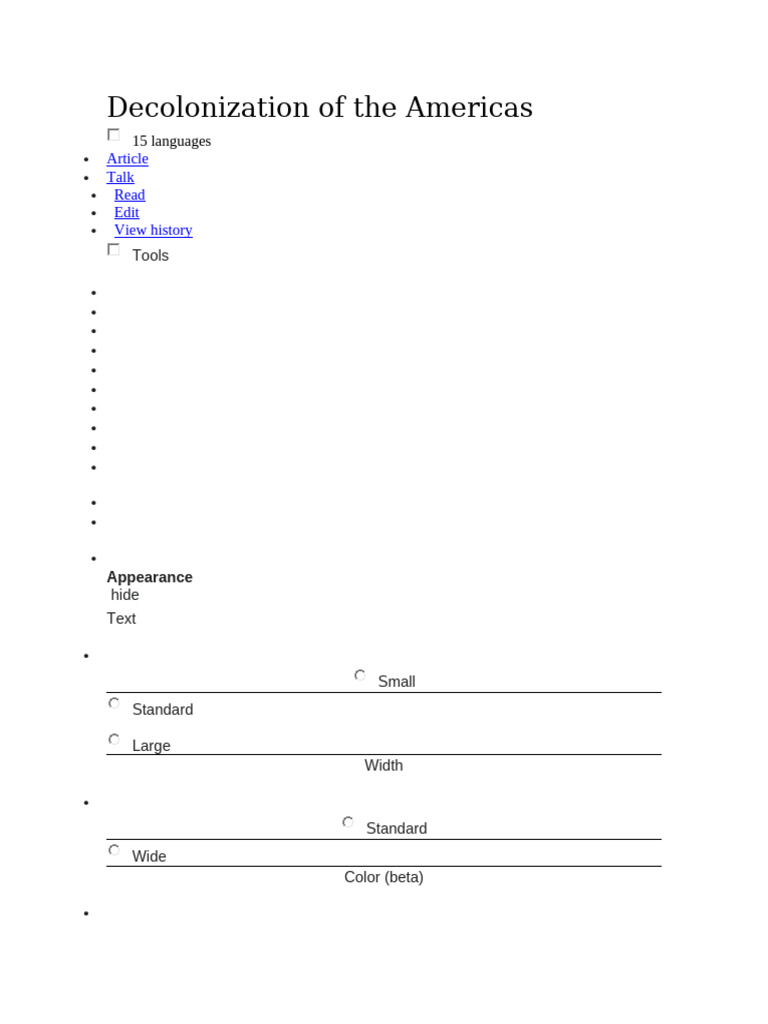 Decolonization of The Americas | PDF | Spanish Empire | Colonialism