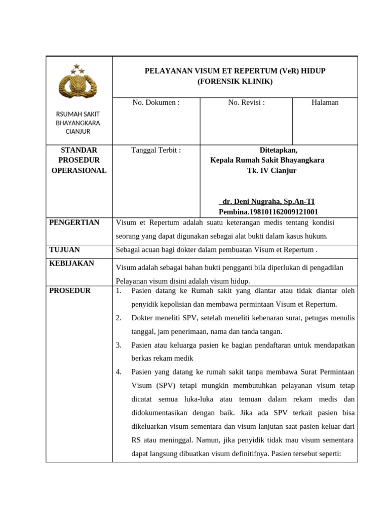 SOP-Visum-Hidup-dan-Mayat-Fix | PDF