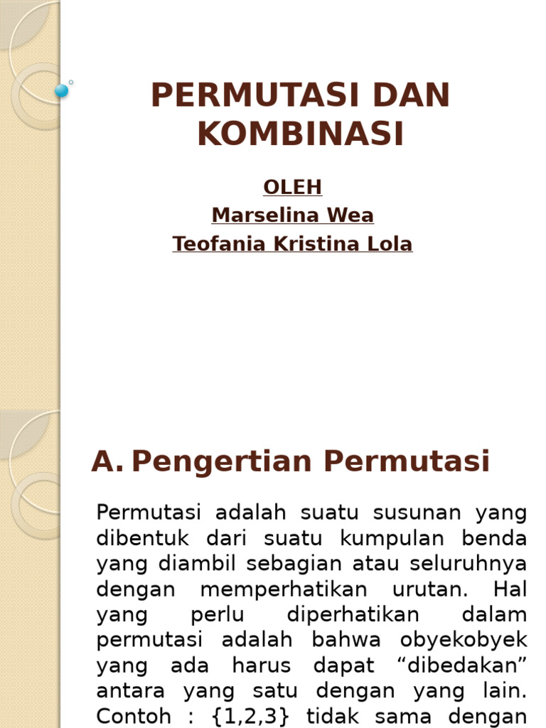 Permutasi Dan Kombinasi | PDF