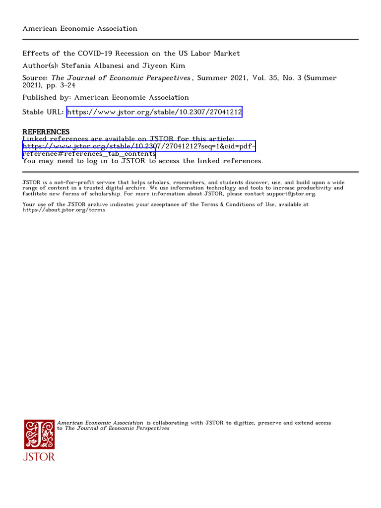 COVID-19's Impact on US Labor by Gender | PDF | Labour Economics ...