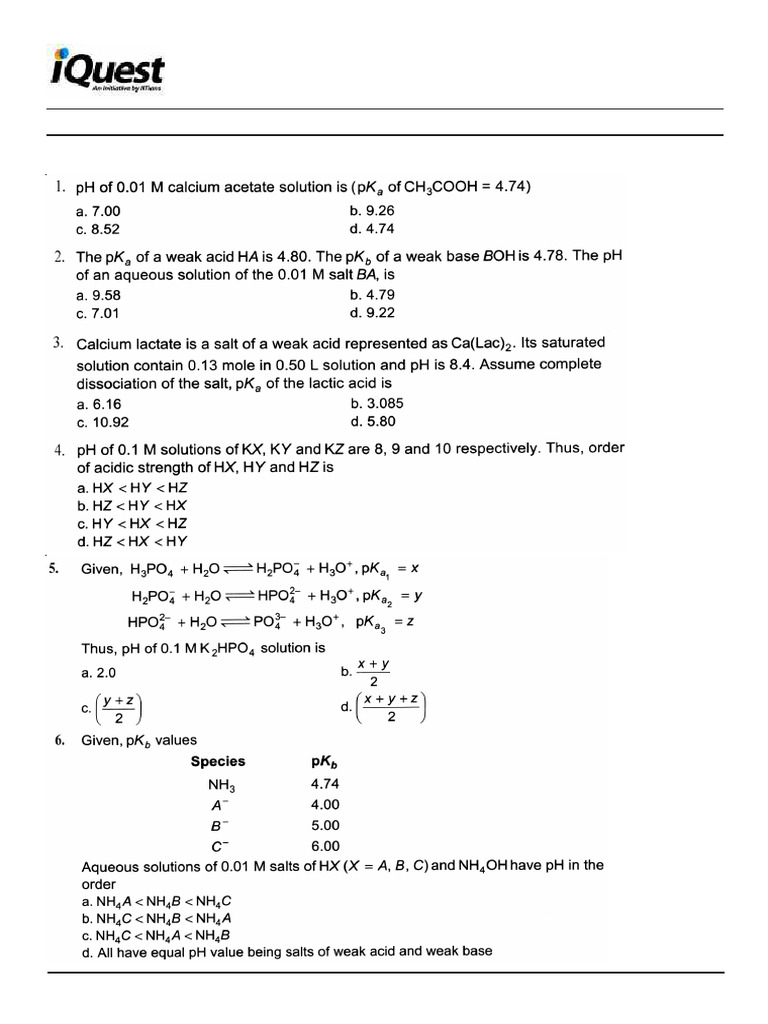 Final Ionic Equilibrium (DPPS) (17-1-19) - 26820183 | PDF