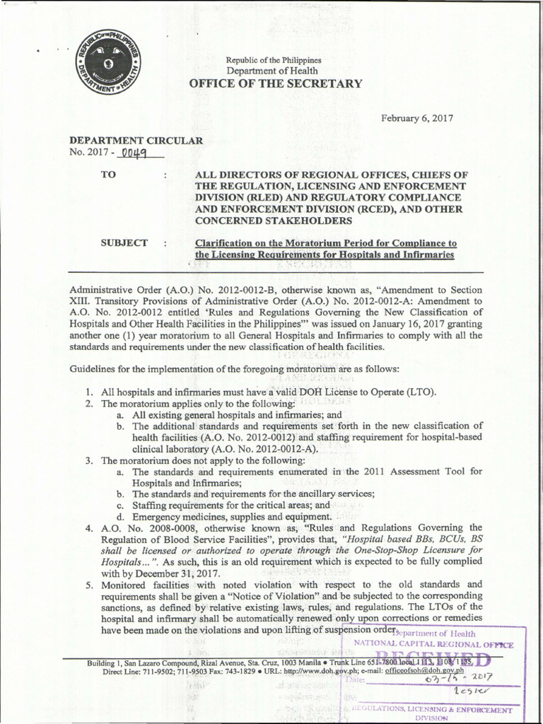 Dept. Circular No. 2017-0049 | PDF