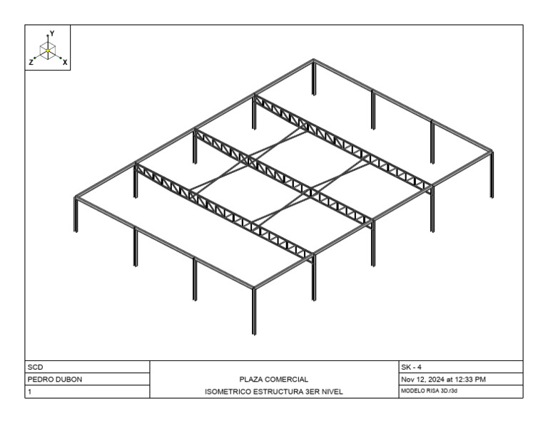 Isométrico Estructura 3er Nivel RISA 3D | PDF