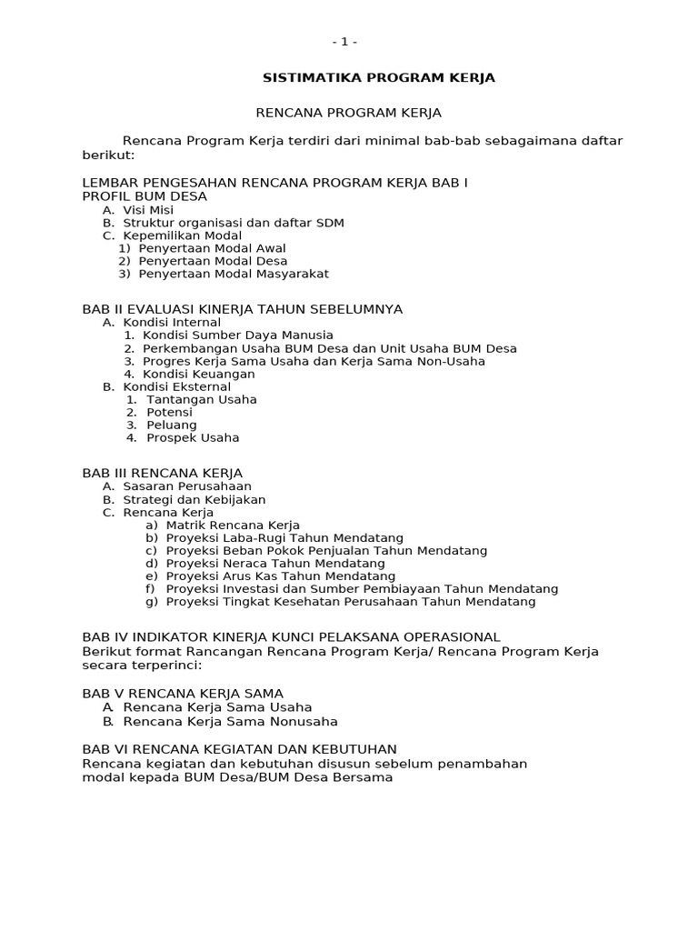 5. Program Kerja | PDF