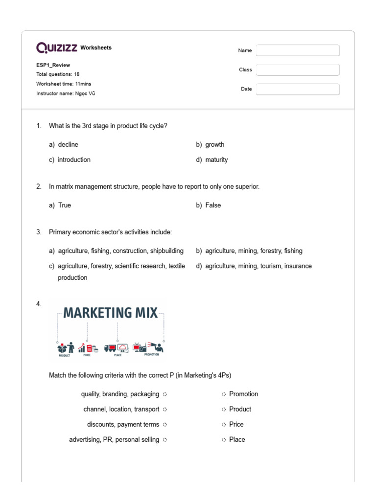 ESP1 - Review - Quizizz (With Answer Key) | PDF | Tariff | Economies