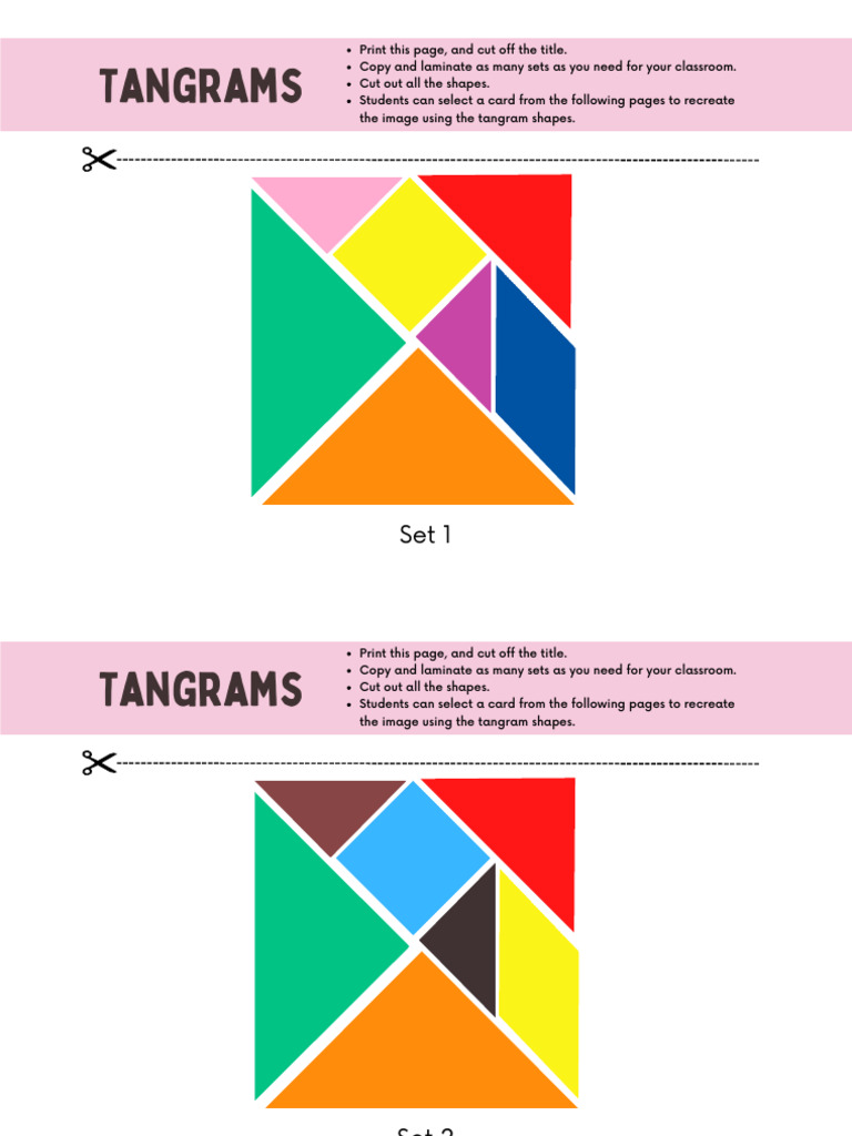 Tangram Shapes and Activity Worksheet | PDF