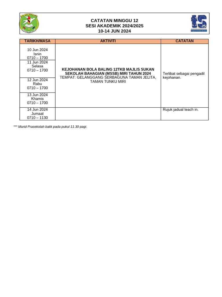 M12 - CATATAN RPH (10-14 Jun 2024) | PDF