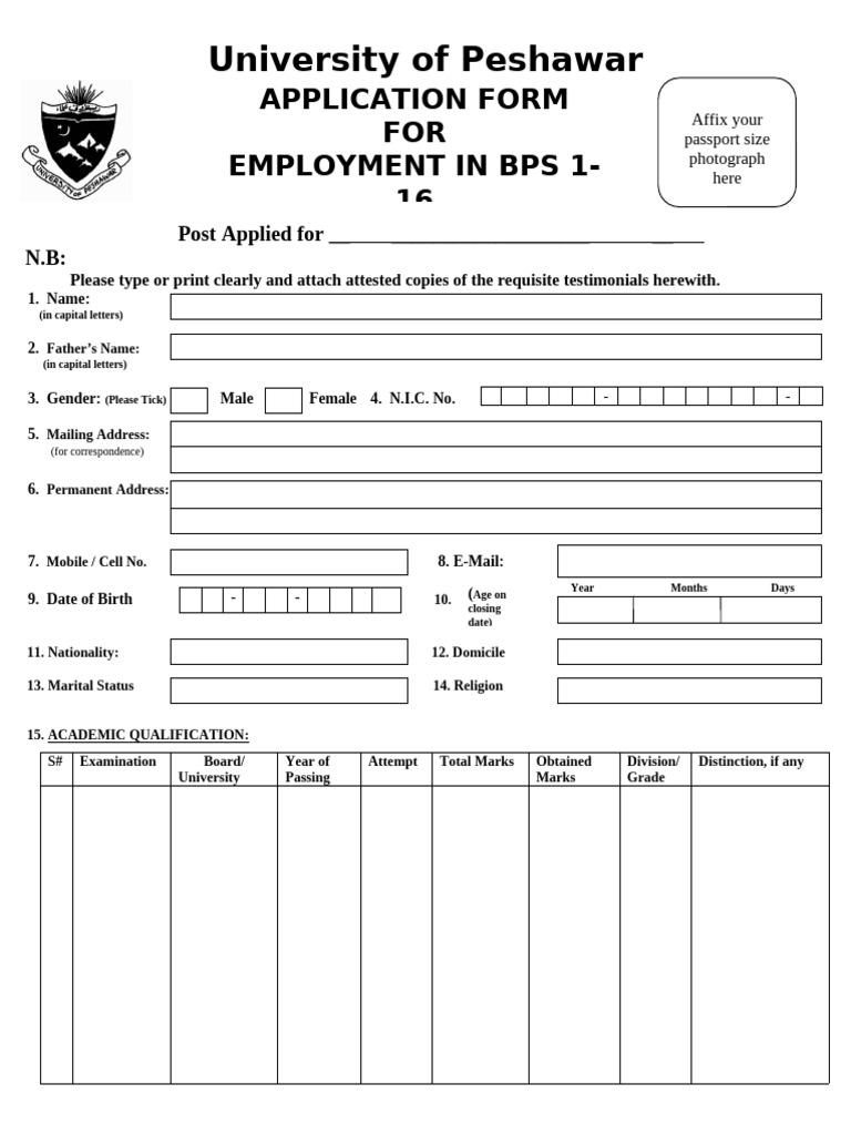 ApplicationForm1-16 | PDF | Qualifications