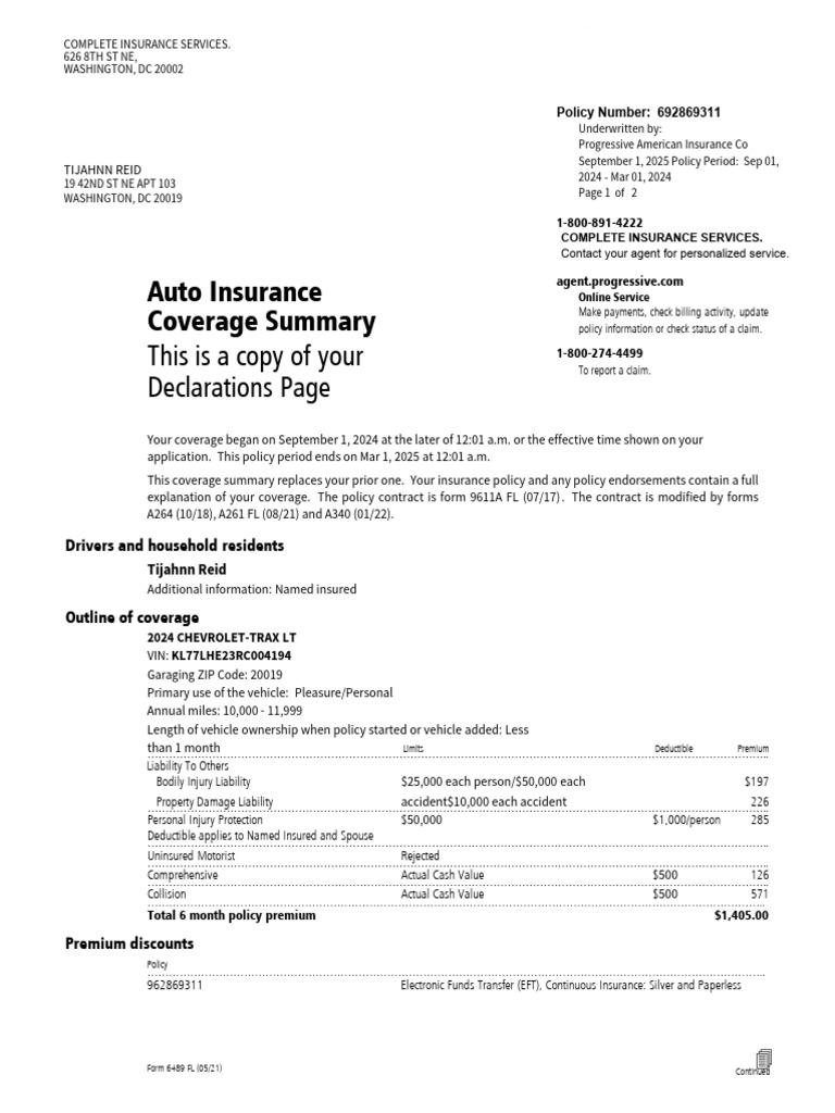 Declarations Page | PDF | Liability Insurance | Insurance