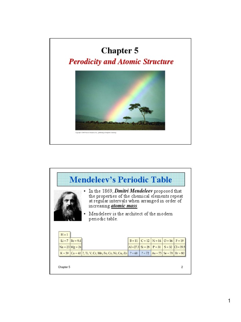 Chapter 5 Periodicity and Atomic Structure | PDF | Atomic Orbital | Electron Configuration