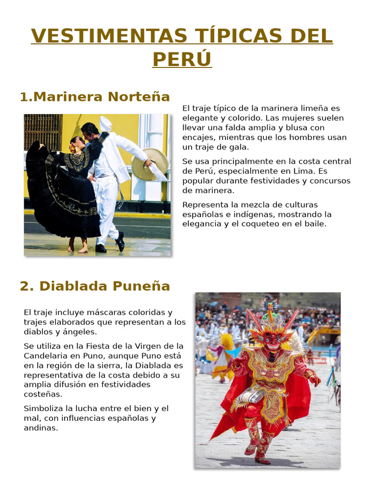 Vestimentas Típicas Del Perú | PDF | Perú