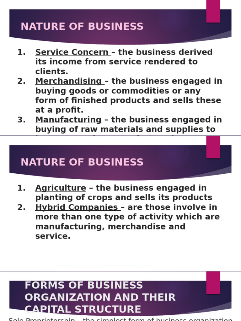 Types of Business and Accounting Basics | PDF | Debits And Credits ...