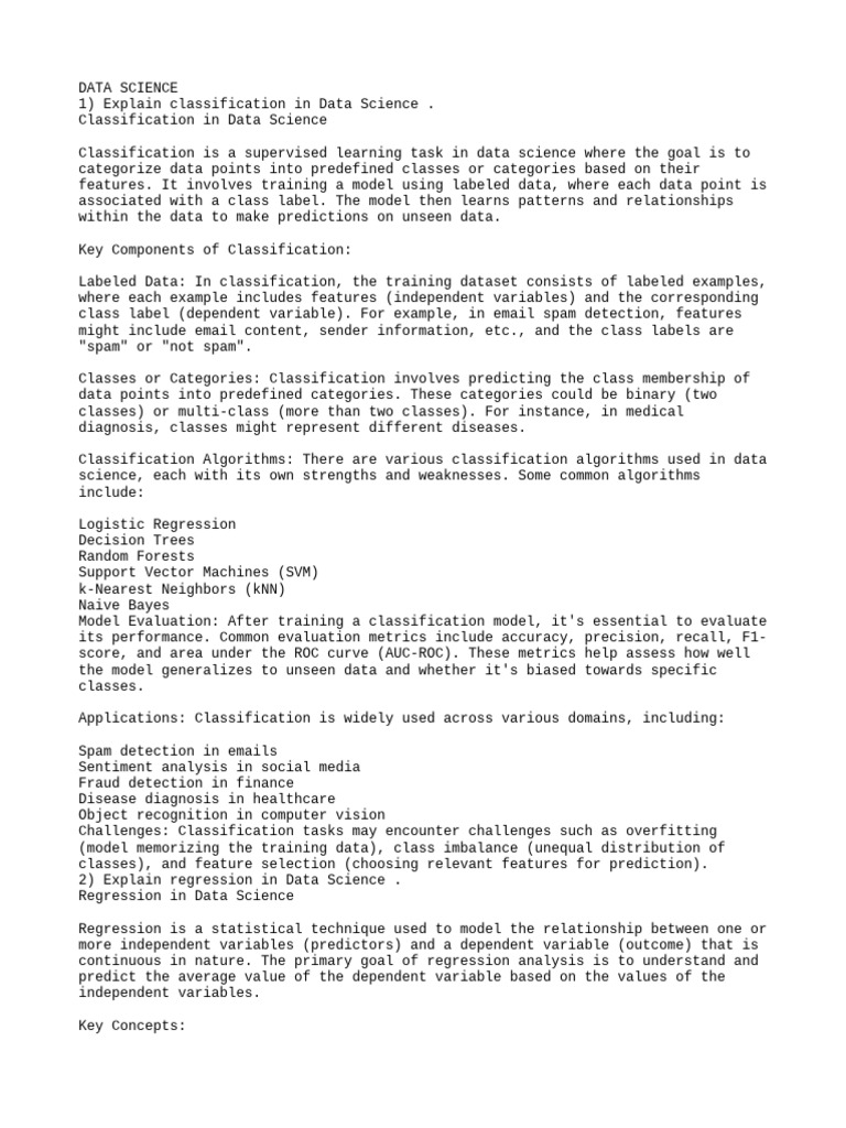 Short Notes | PDF | Hypothesis | Regression Analysis