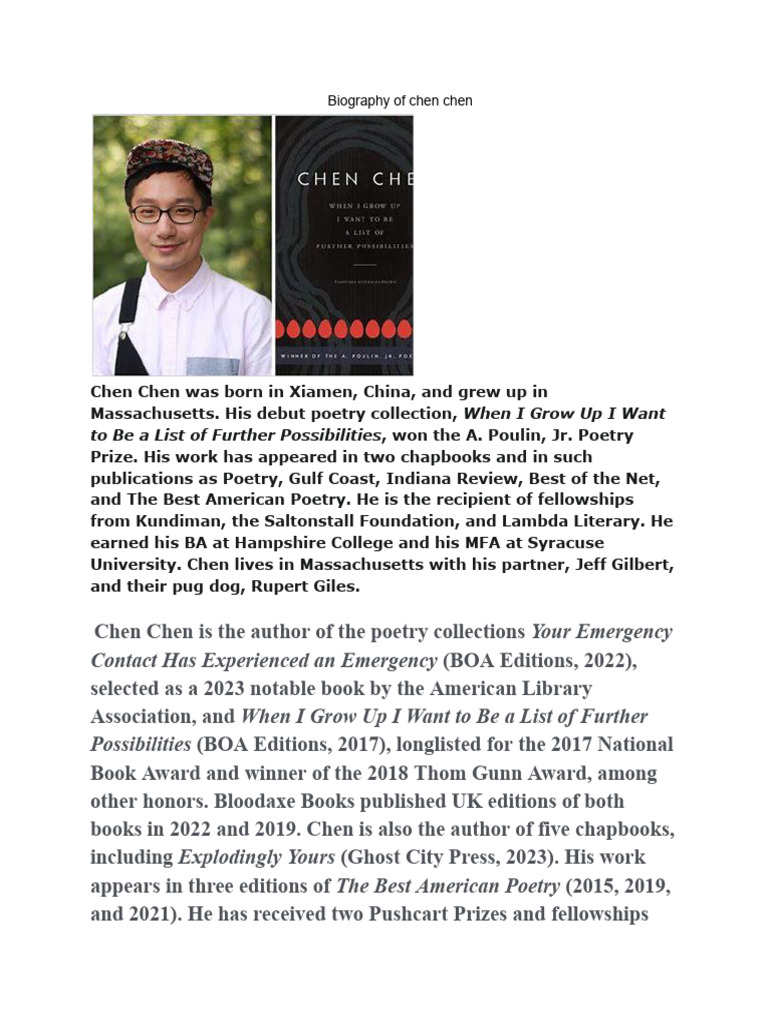 Biography of Chen Chen | PDF