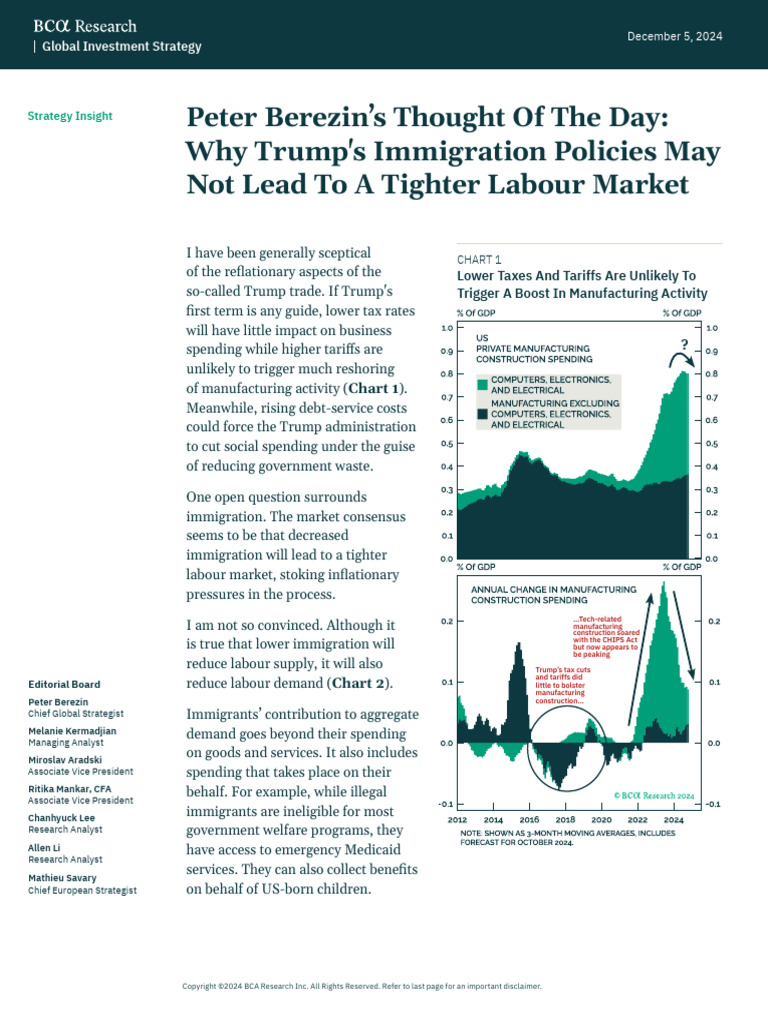 GIS - IN - Peter Berezin's Thought of The Day - Why Trump's Immigration ...