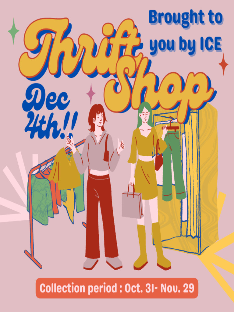Yellow and Blue Illustrative Now Open Retail Thrift Shop Instagram Post | PDF