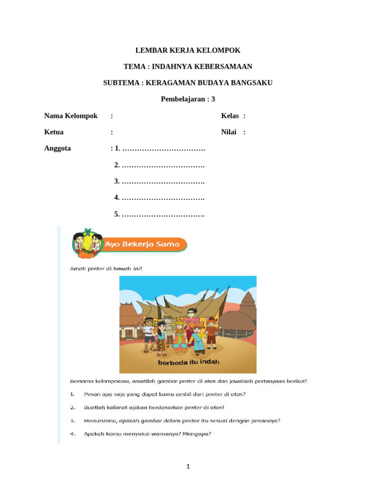 LEMBAR KERJA KELOMPOK | PDF