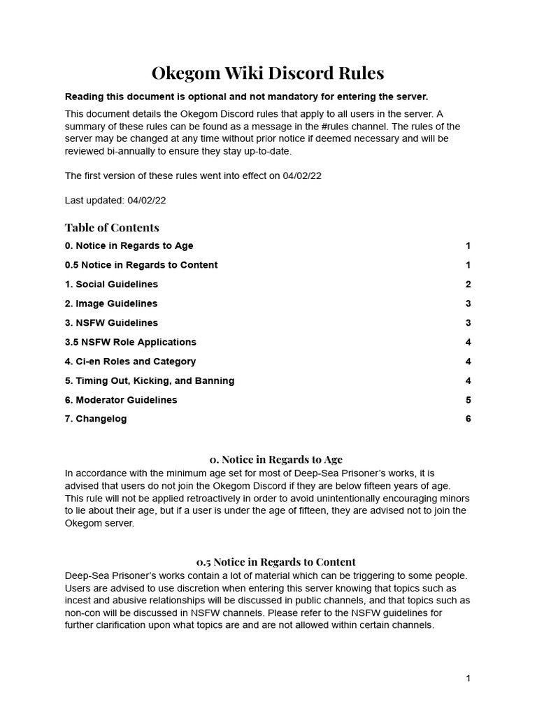 Extended Rules Okegom Discord Server | PDF | Internet Forum | Wiki