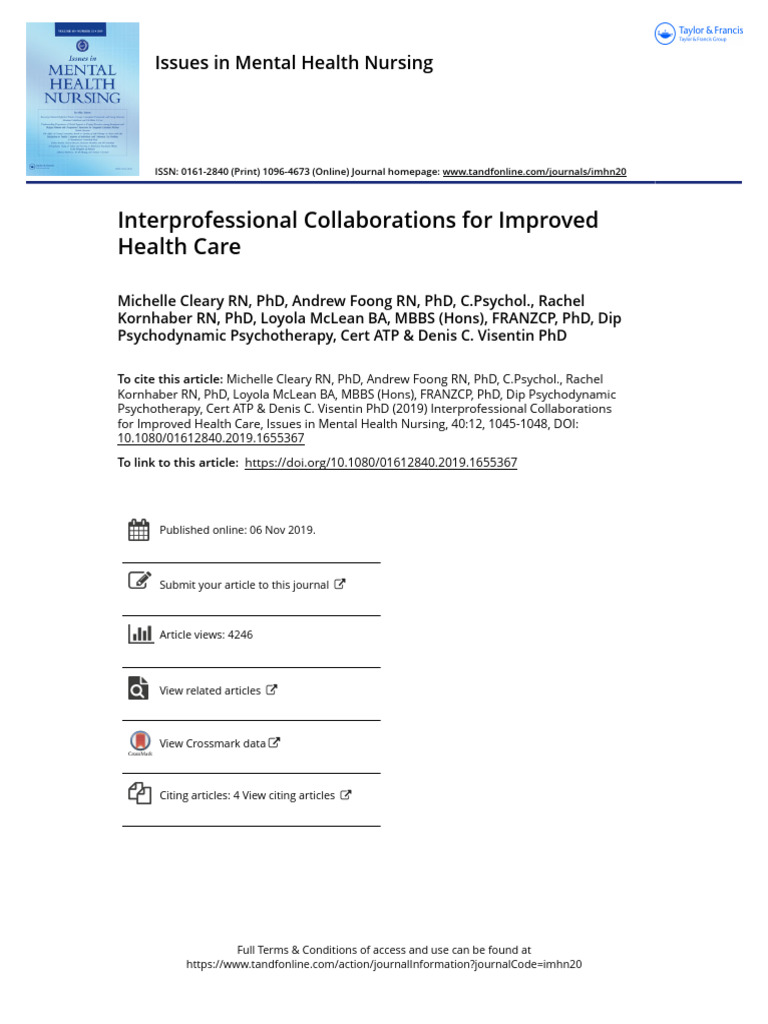 Interprofessional Collaborations For Improved Health Care | PDF ...