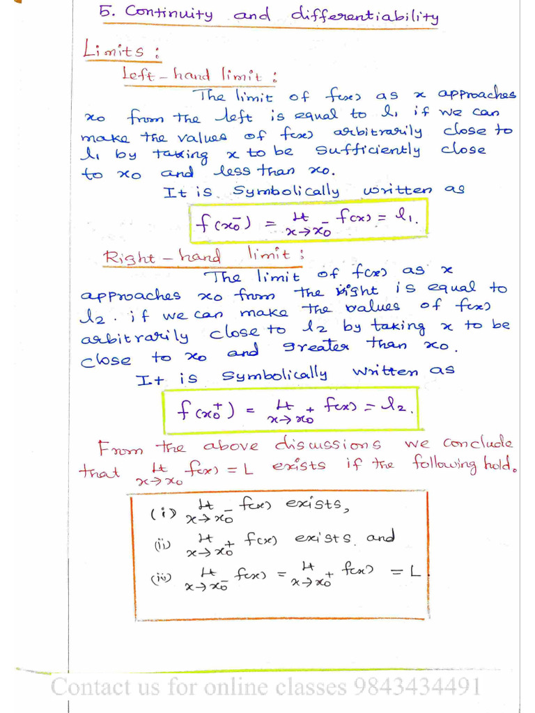 Cbse 5 Continuity and Differentiablity_watermark (1)_watermark | PDF