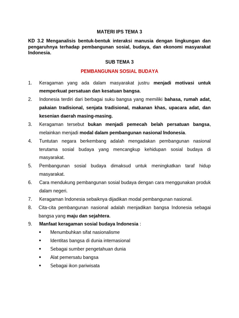 Materi Ips Tema 3 ST 3 | PDF