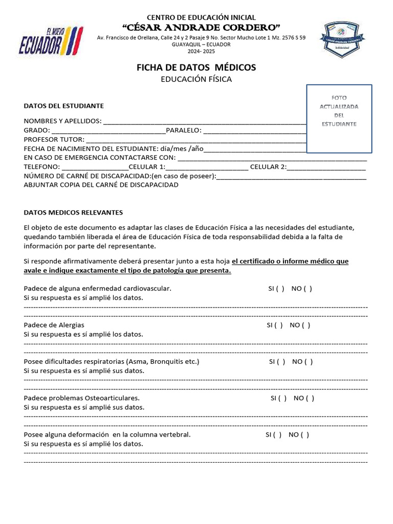 Ficha de Datos Medicos | PDF | Especialidades Medicas | Enfermedades y ...
