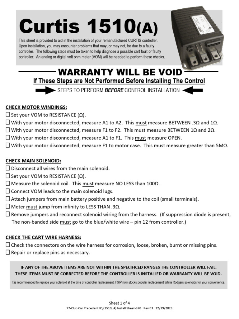 Curtis 1510 | PDF | Voltage | Battery Charger