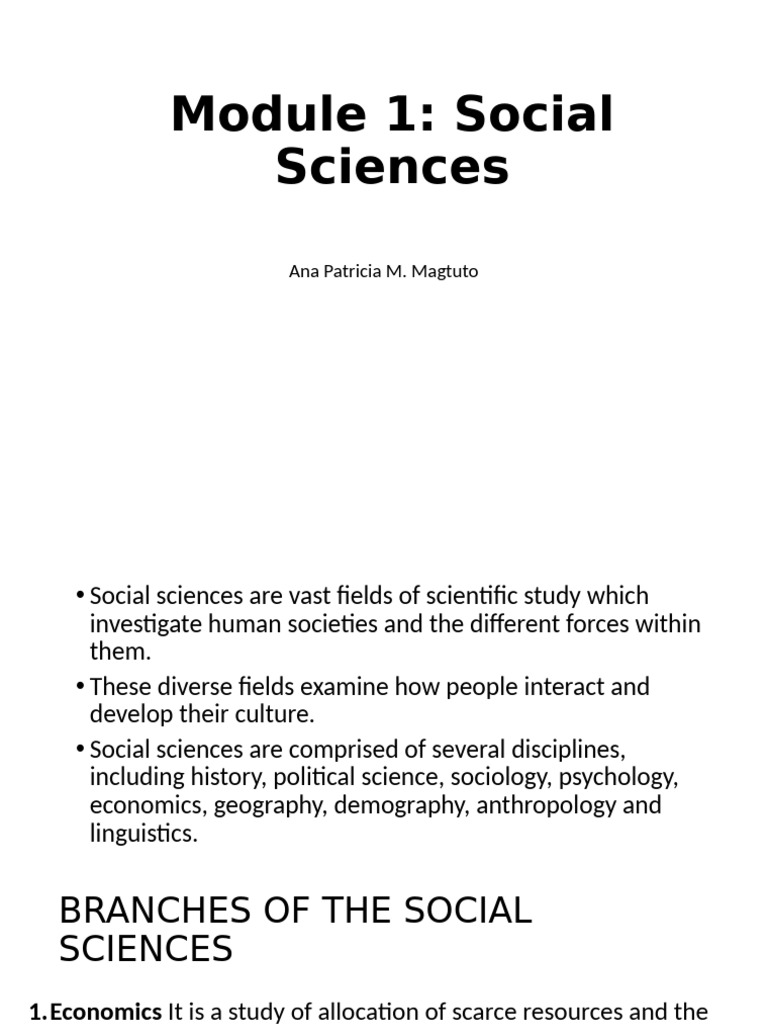 Module 1 Defining The Social Sciences | PDF | Social Sciences | Sociology