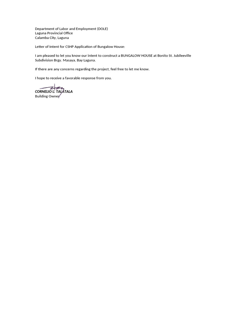 CSHP Application for Bungalow House | PDF