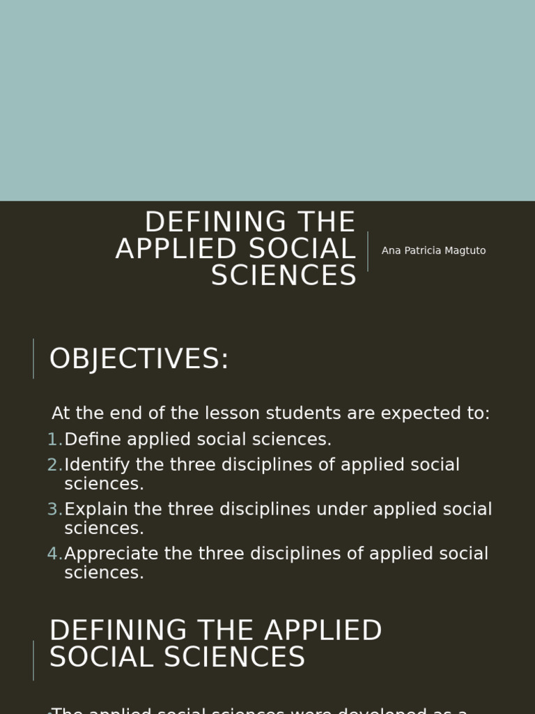Module 1.1 Defining The Applied Social Sciences | PDF | Counseling Psychology | Social Sciences