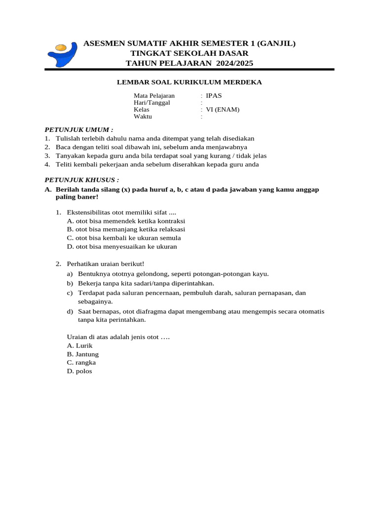 SAS 1 Kelas VI - IPAS | PDF