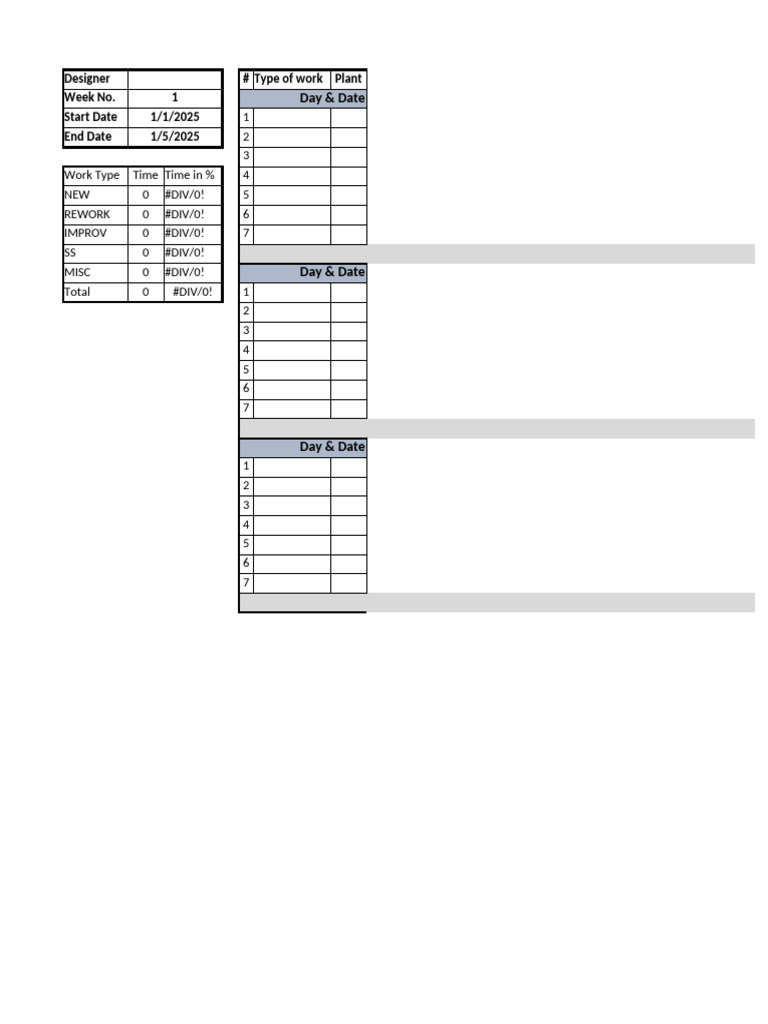 Designer Work Log Template | PDF