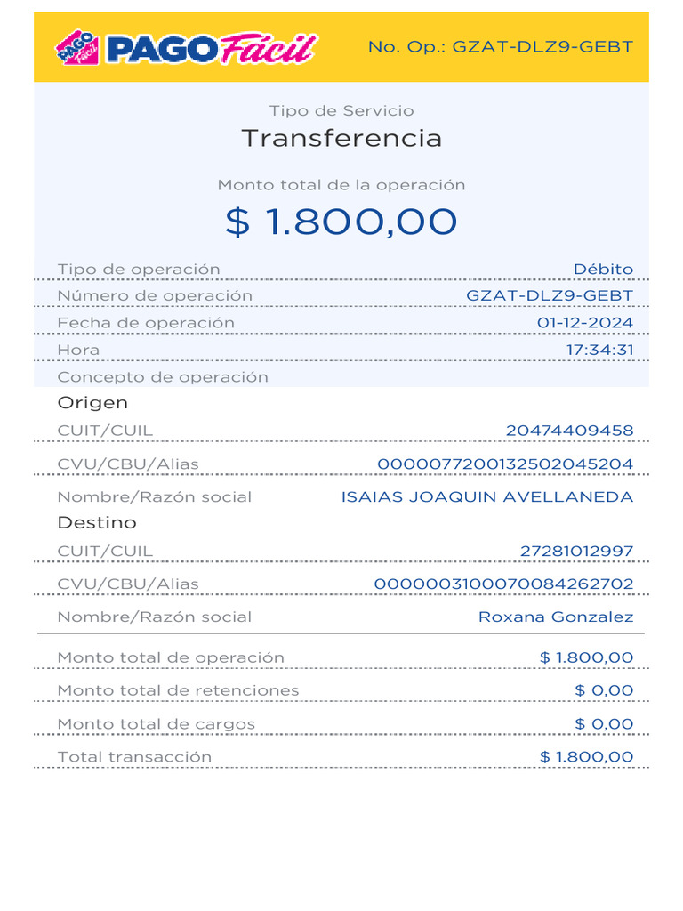 Comprobante Operación 1733085287504 | PDF