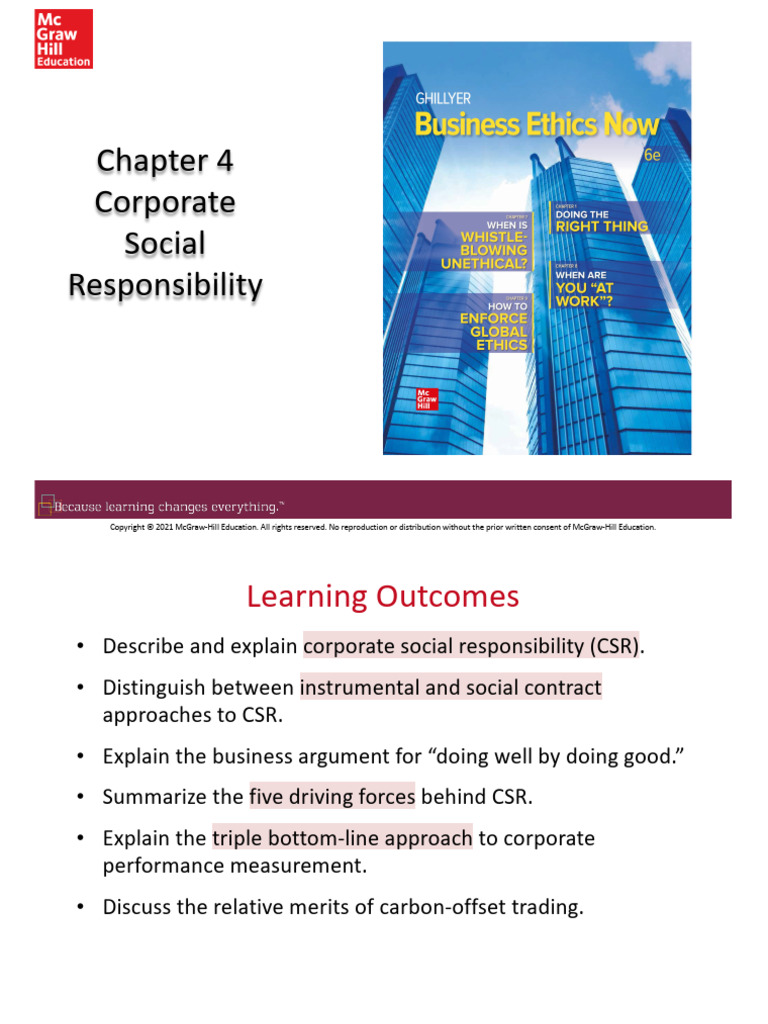 Session 04 Ghillyer6e - PPT - Ch04 | PDF | Corporate Social Responsibility | Employment