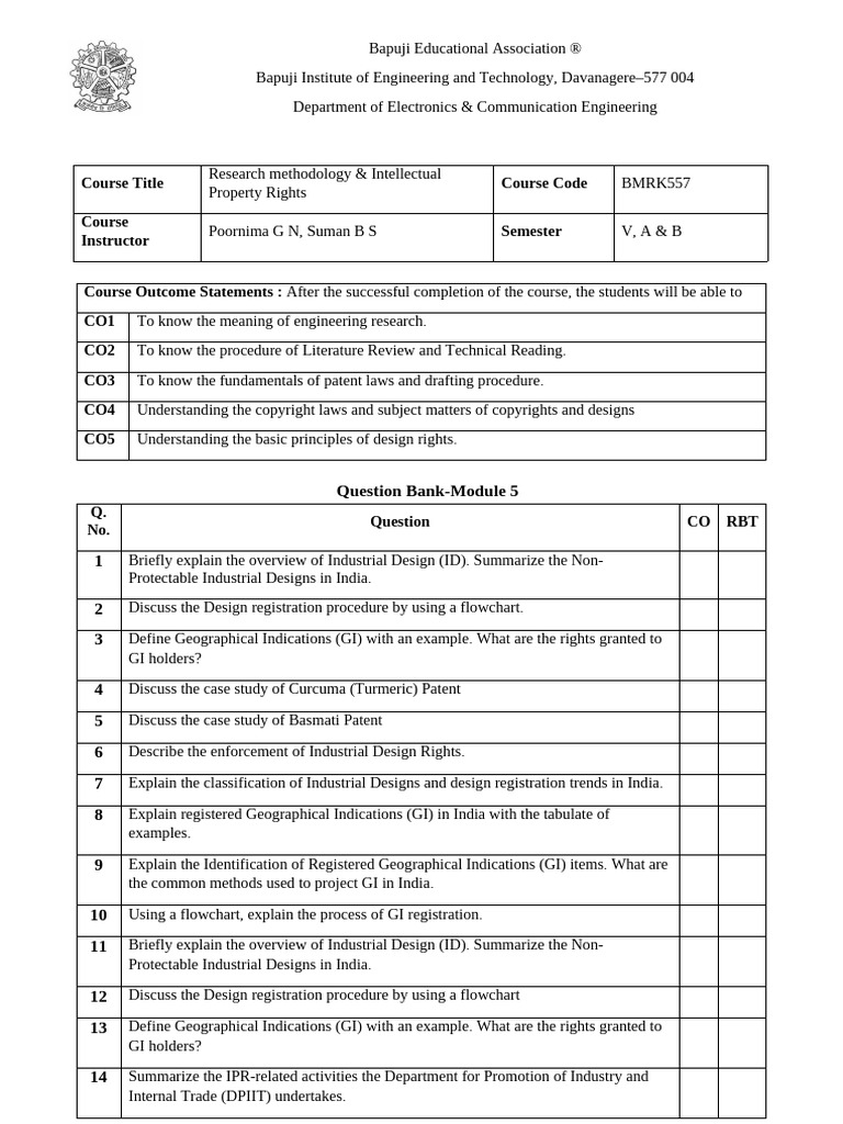 RMI Module5 Question Bank | PDF | Intellectual Works | Justice
