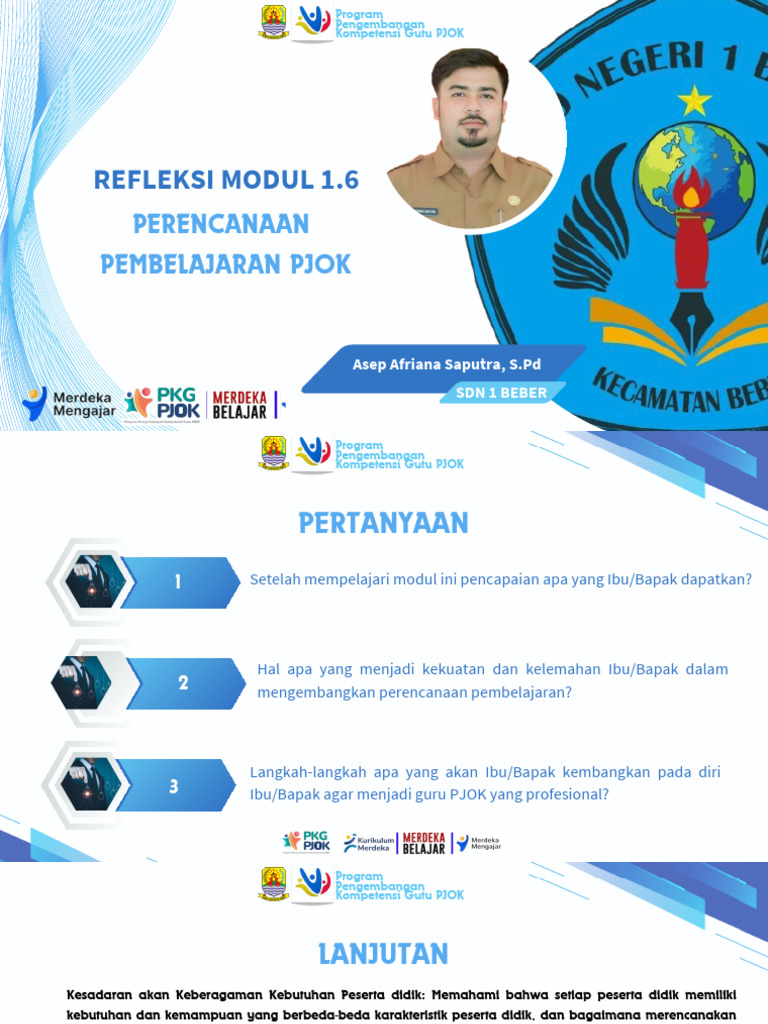 PKG PJOK - Refleksi Modul 1.6 | PDF