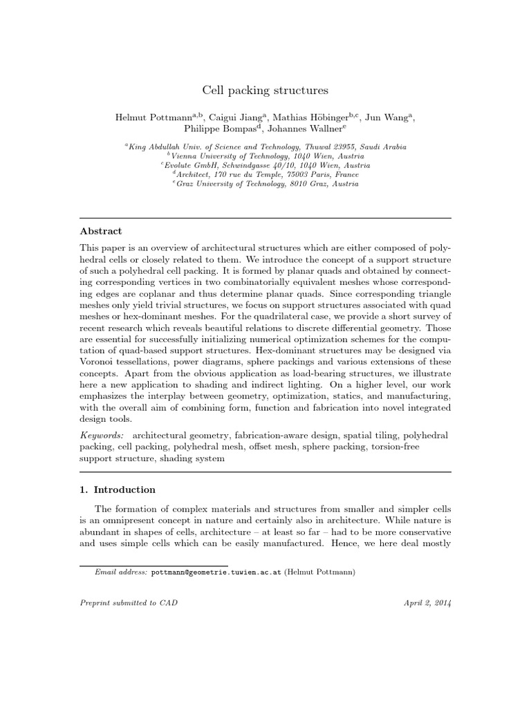 Paper - Cell Packing Structures - Nº05 | PDF | Sphere | Triangle