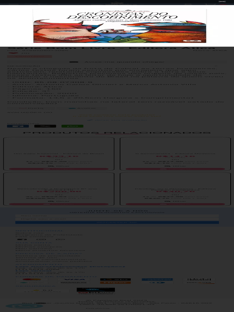 Comprar Cronistas do Descobrimento - Série Bom Livro - Editora Ática - Papelaria Real - Escolar ...