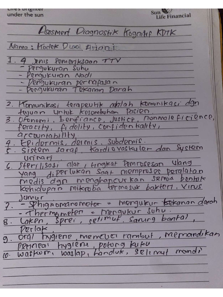 Asesment KDTK Dwi | PDF