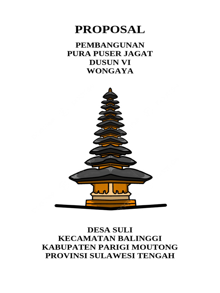 Proposal Permohonan Bantuan Dana Pura Puser Jagat Wongaya | PDF