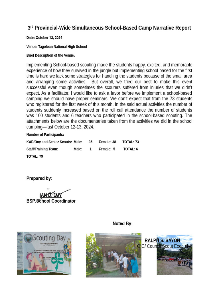 BSP 2024_TNHS | PDF