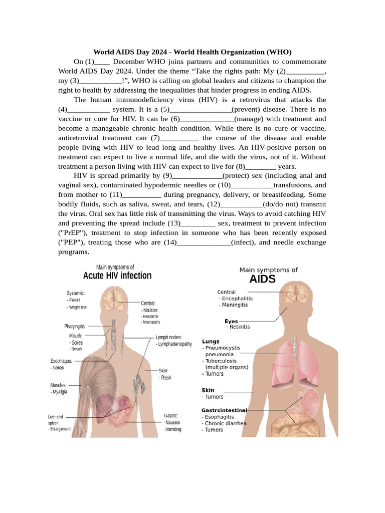 AIDS Worksheet | PDF