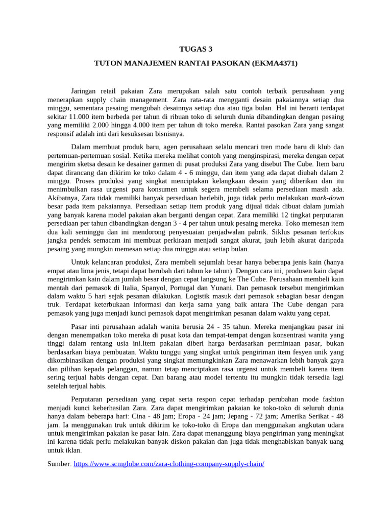 Manajemen Rantai Pasokan TUGAS 3 | PDF