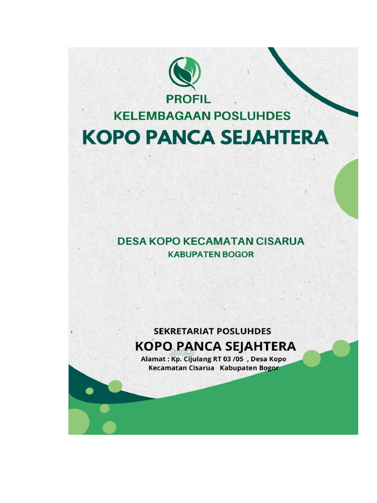 PROFIL Posluhdes Kopo Panc Sejahtera Oke | PDF