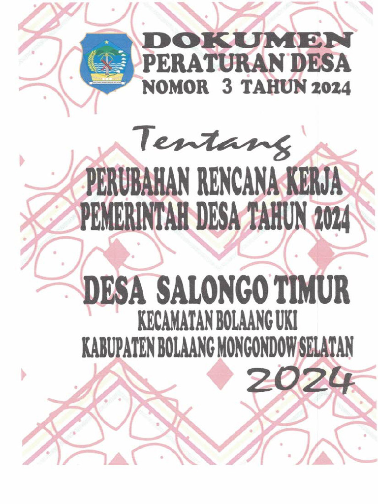 Saltim - Perdes Rkpdes Perubahan 2024 | PDF