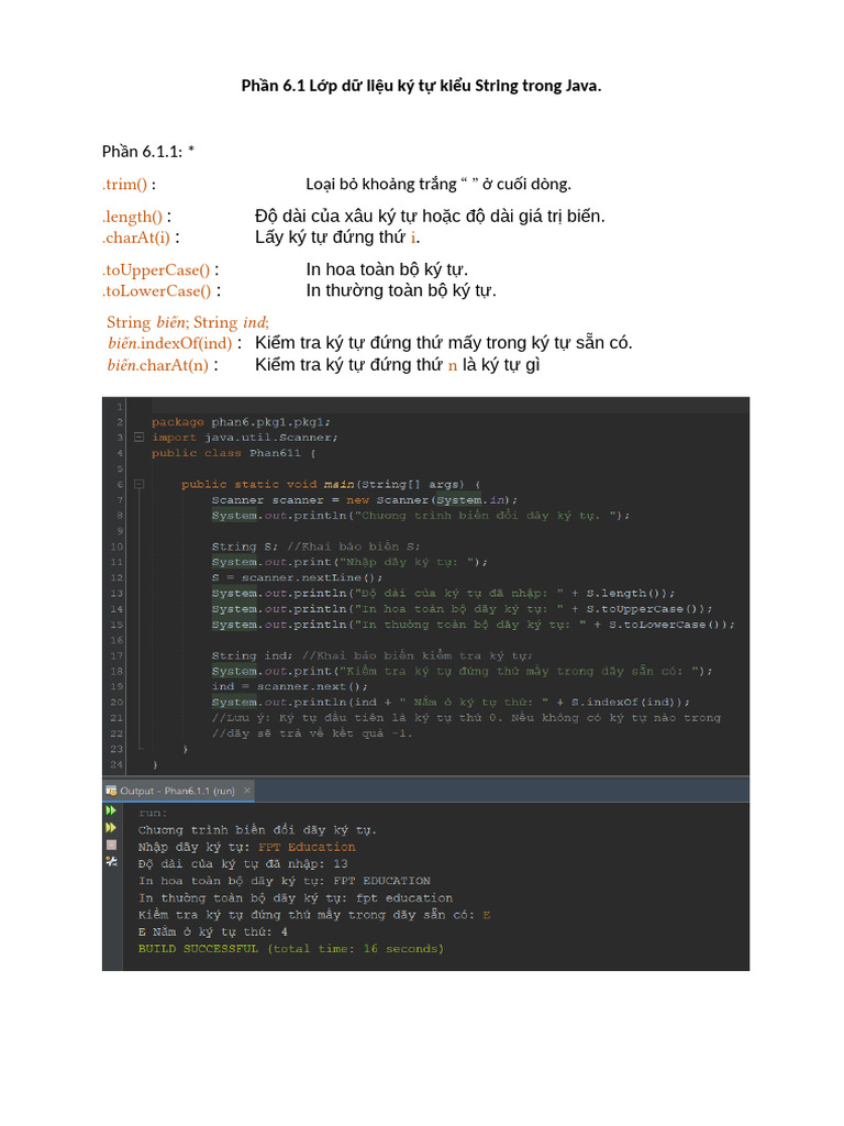 Phần 6.1. Lớp dữ liệu ký tự kiểu String trong Java | PDF