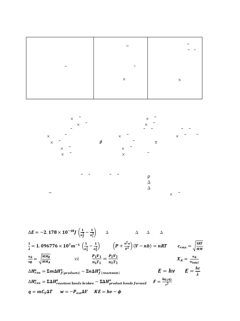 Che 131 Exam 3 Equation Sheet | PDF | Electronvolt | Heat Capacity