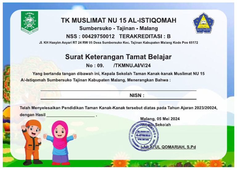 Ijazah TK 24 | PDF